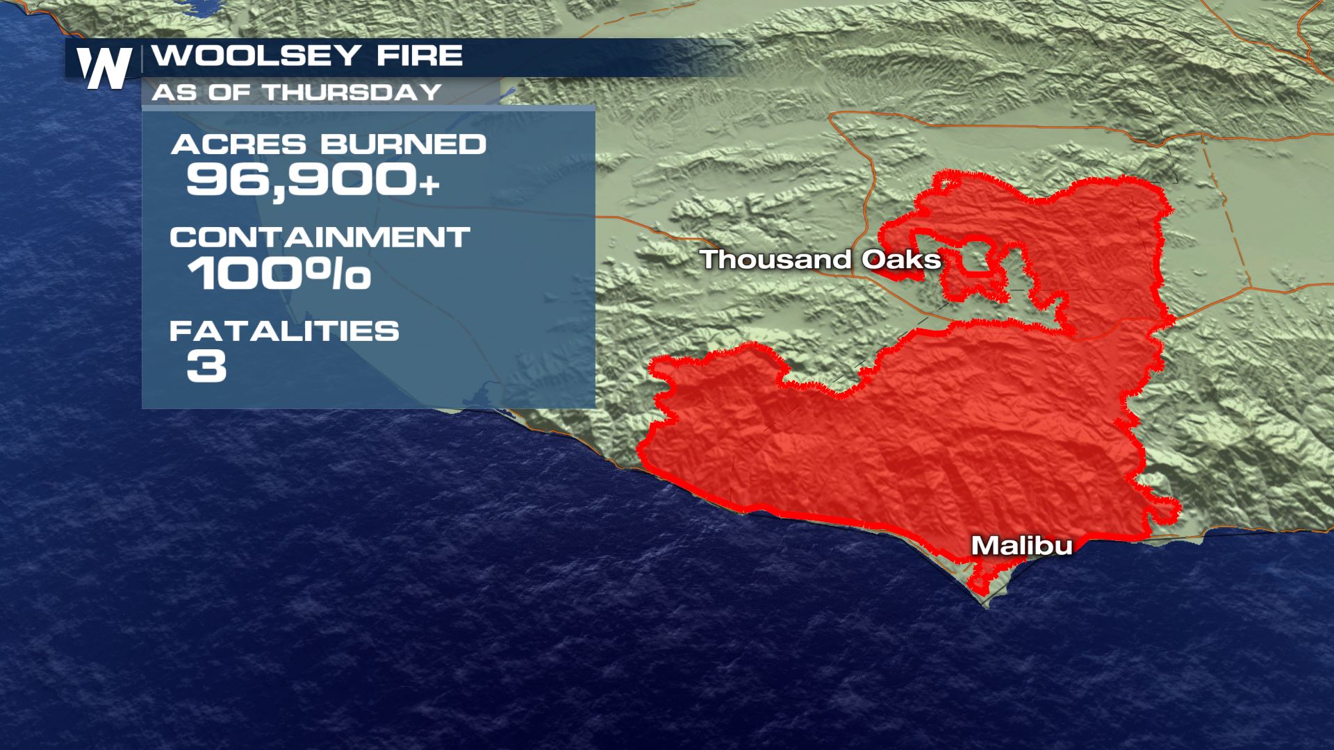 Woolsey Fire at 100% Containment - WeatherNation