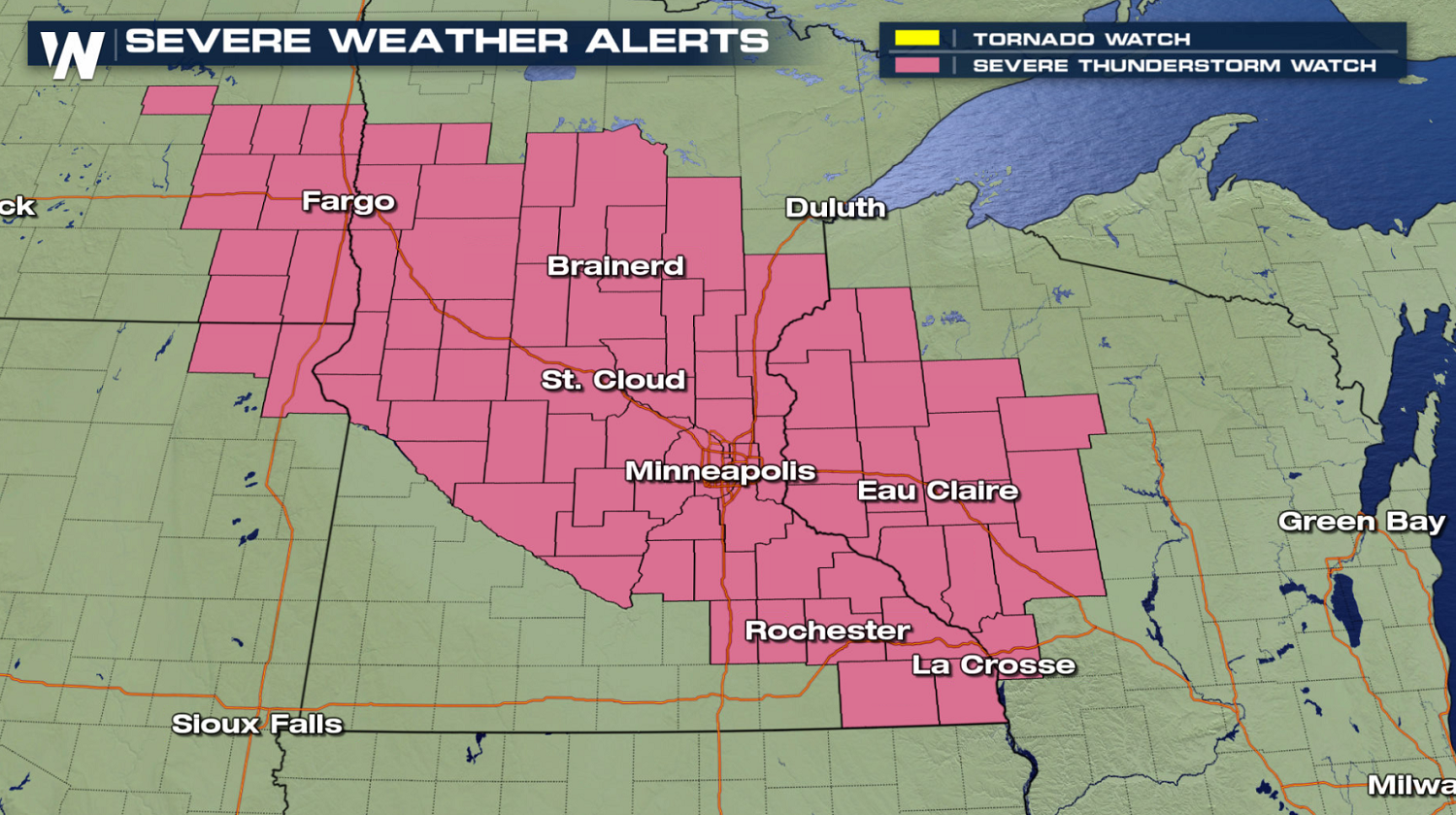 Damaging Wind Gusts Possible with Upper Midwest Severe Storm Tonight - WeatherNation