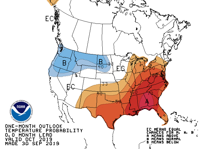 Updated October Outlook from NOAA's Climate Prediction Center ...