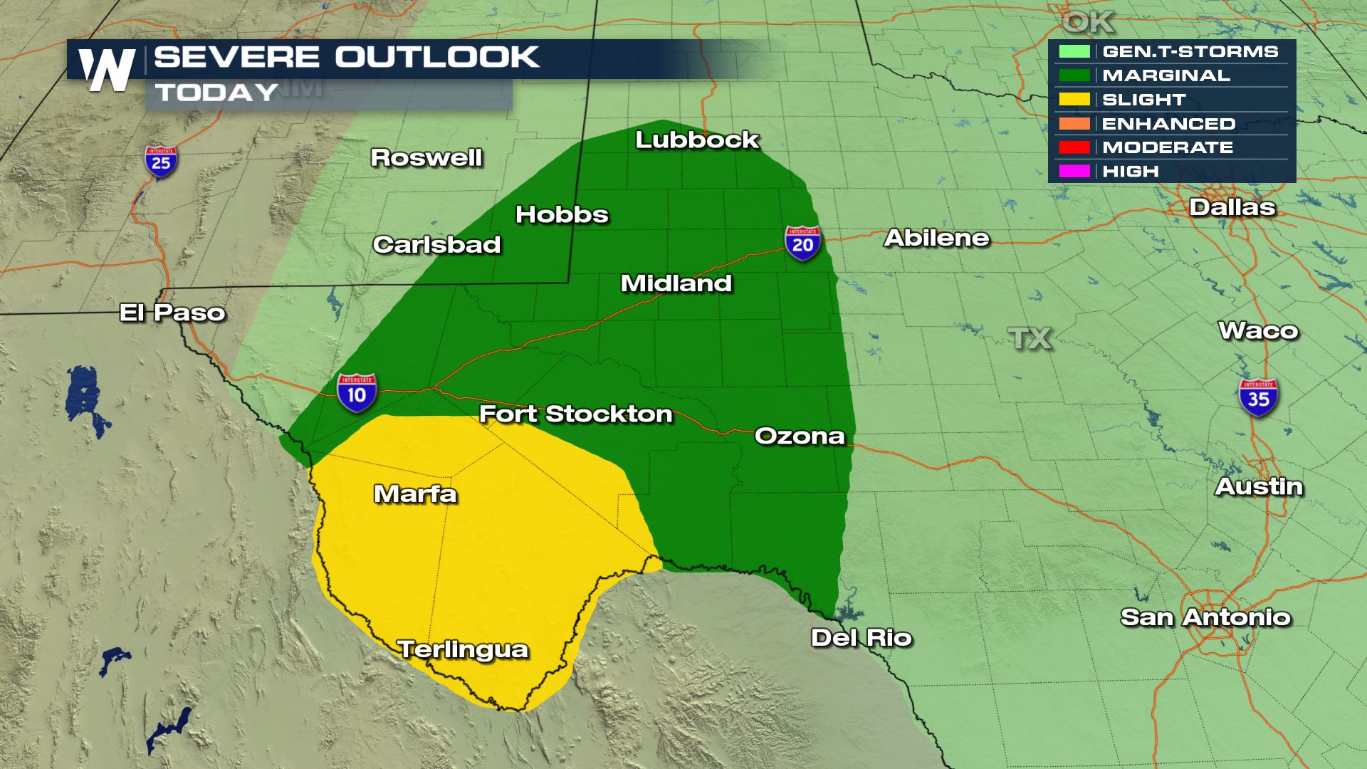 Isolated Severe Storms for Texas Sunday - WeatherNation