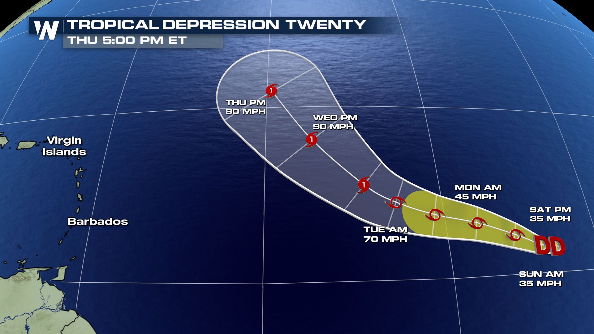 Tropical Depression 20 Forms in the Atlantic - WeatherNation
