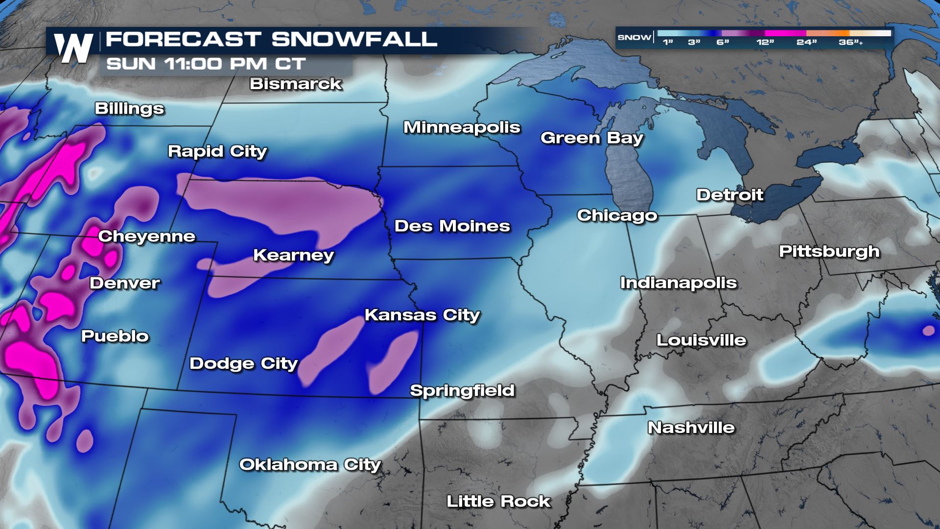 More Snow Targets Plains & Midwest Through Monday - WeatherNation