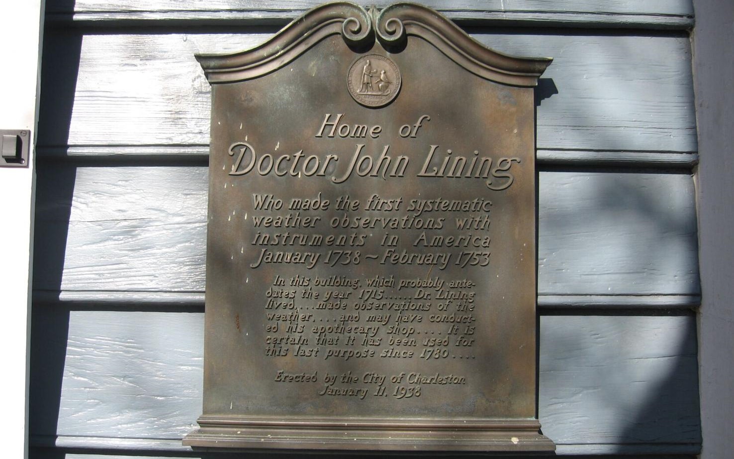 Charleston, South Carolina Weather Observing Station Recognized as a ...