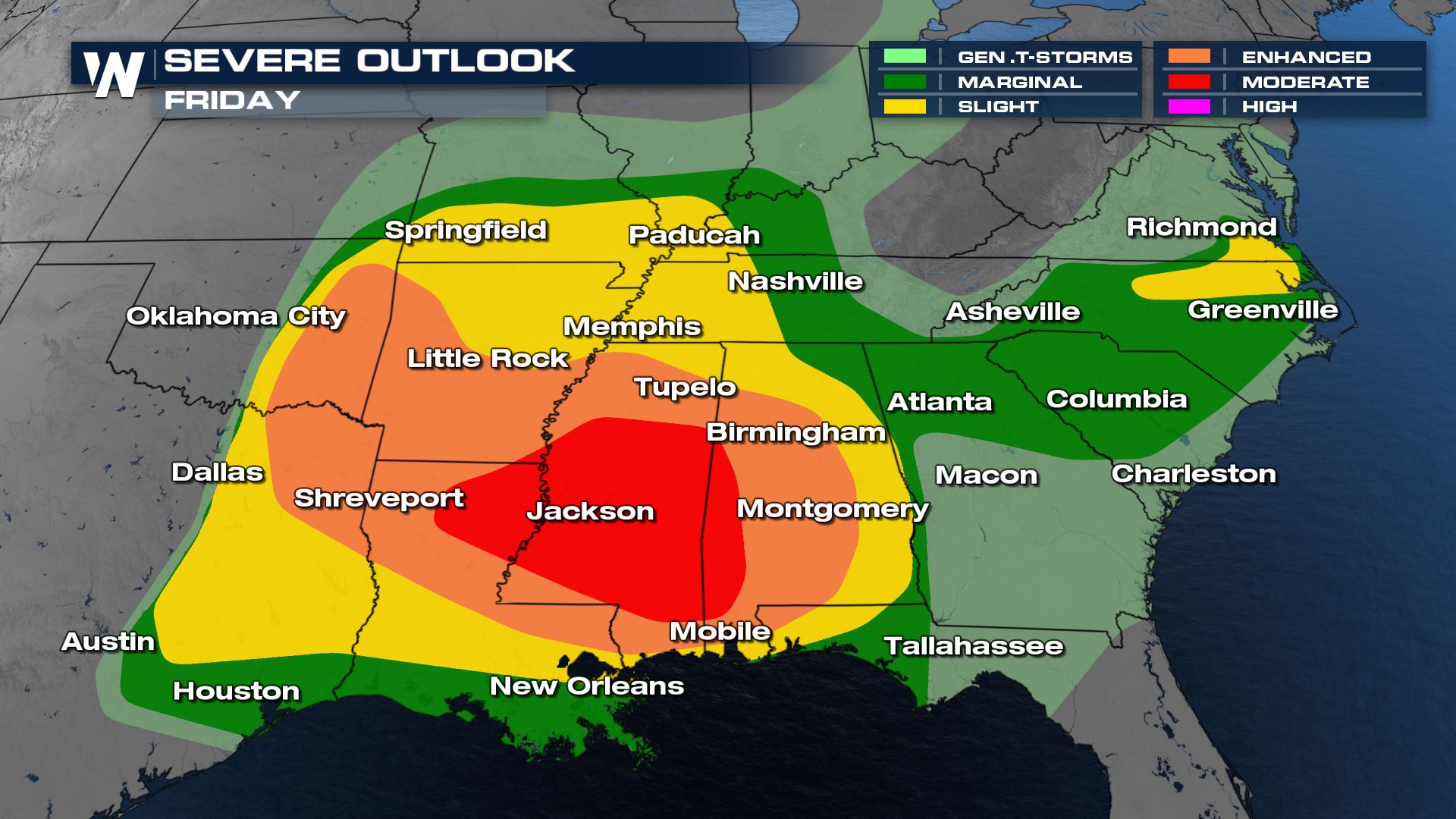 South Significant Severe Weather & Flooding Friday - WeatherNation