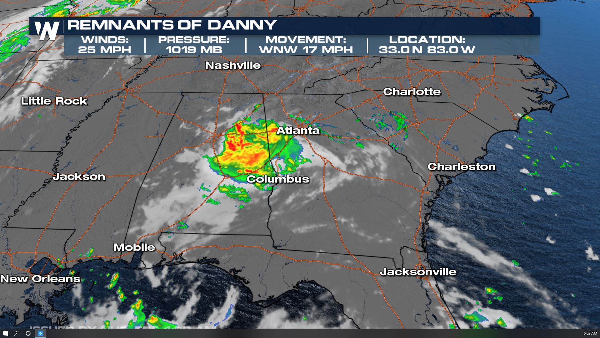 Tracking the Tropics: Danny Now a Remnant Low - WeatherNation