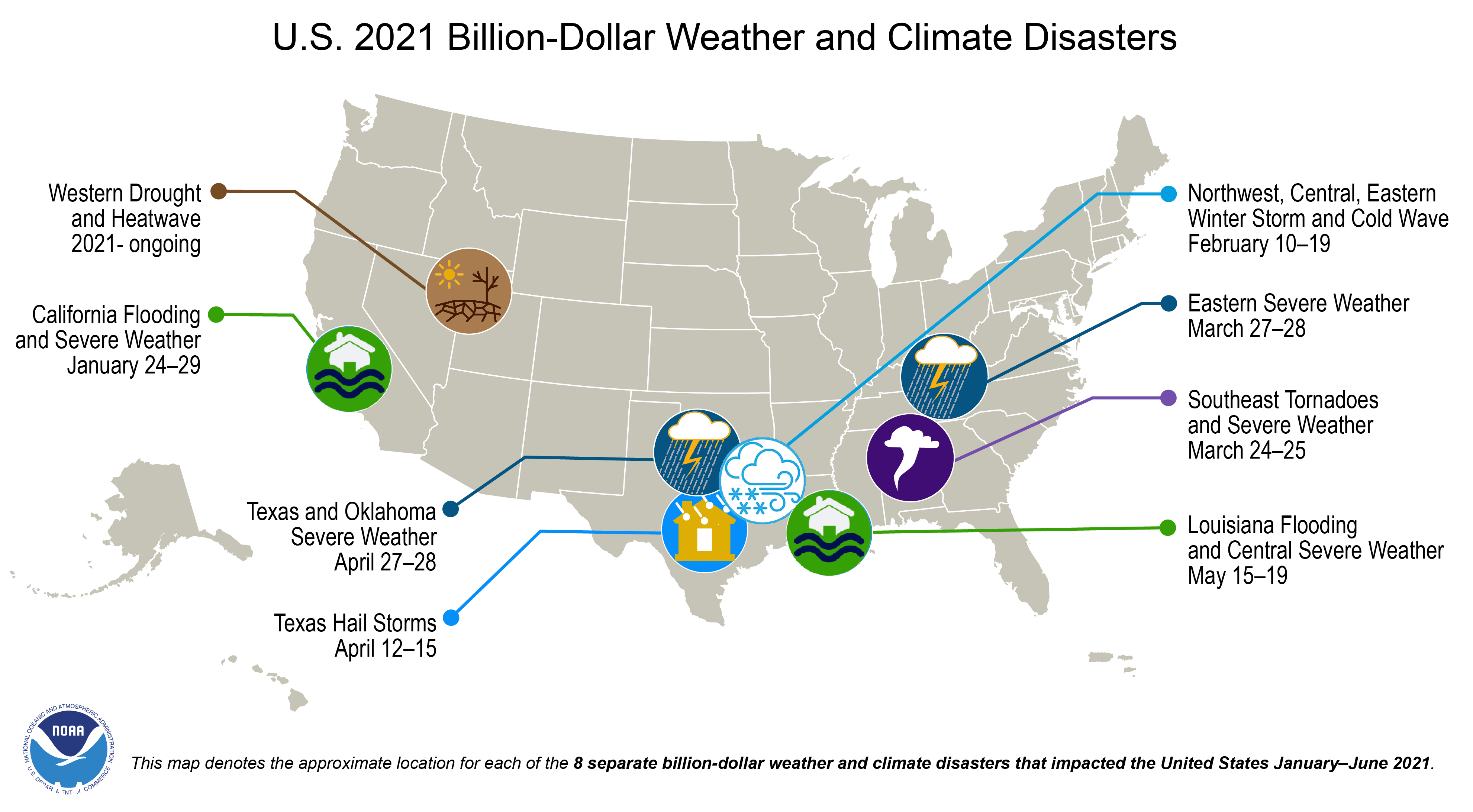 Eight Billion Dollar Disasters in the First Half of 2021 - WeatherNation