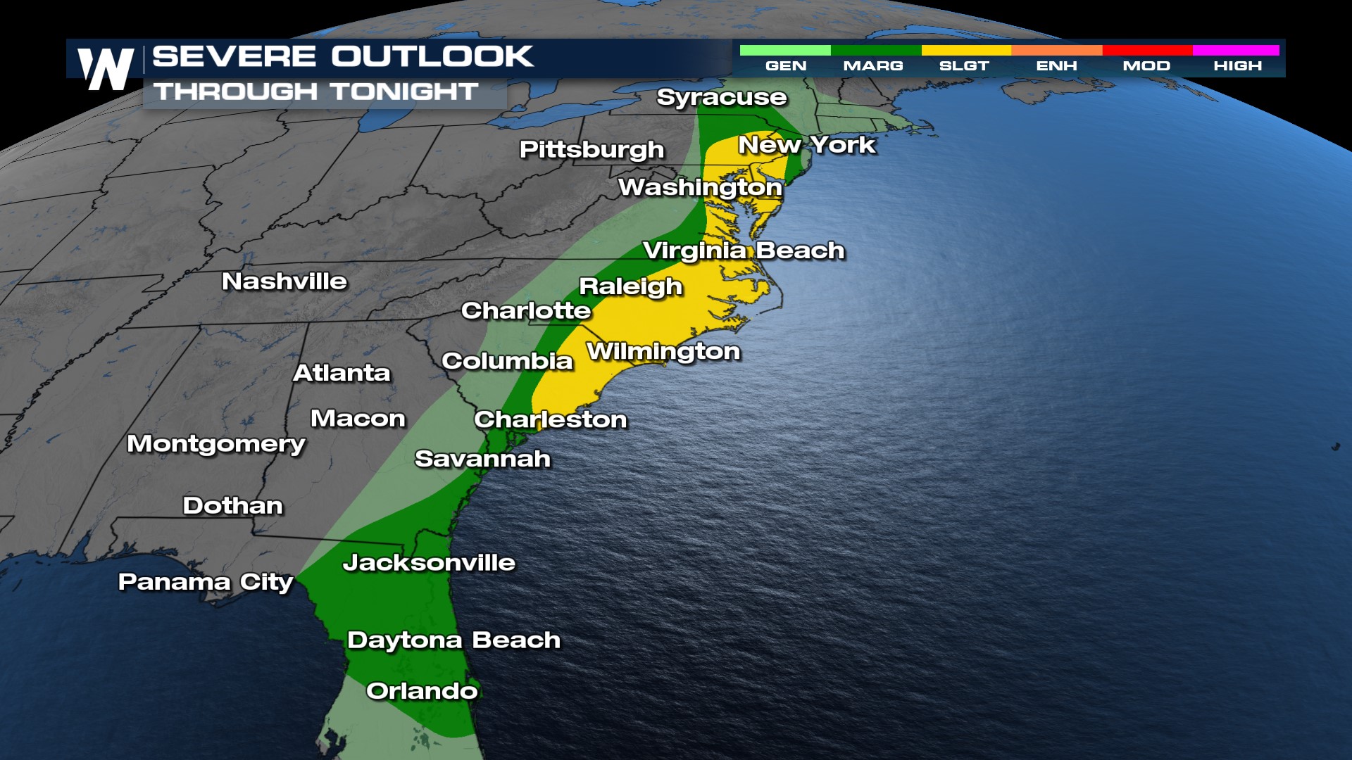Widespread Severe Threat Along the East Coast Saturday - WeatherNation
