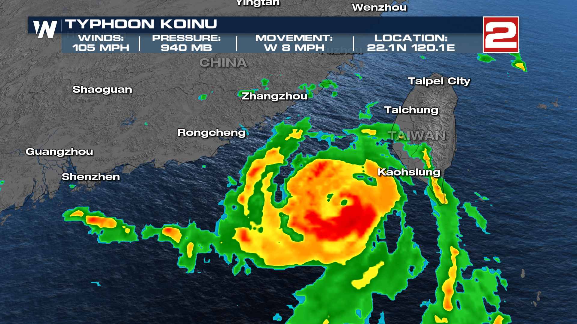 Typhoon Koinu Hits Taiwan - WeatherNation