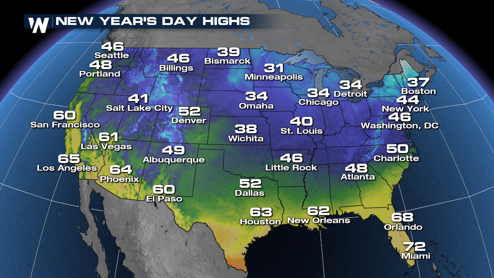 Happy New Year! Here's How The Weather Is Looking - WeatherNation