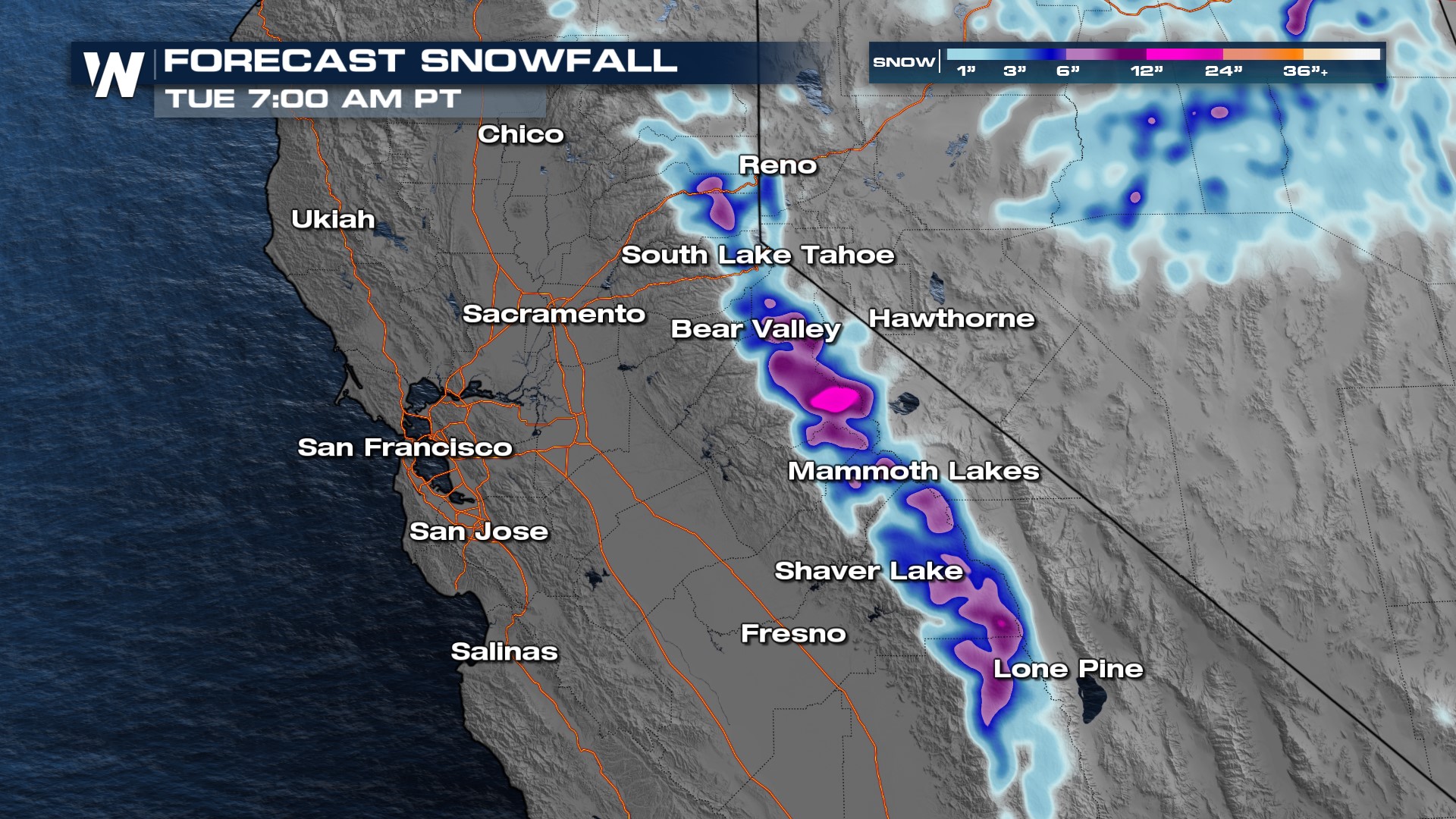More Snow for the Sierra Nevada - WeatherNation