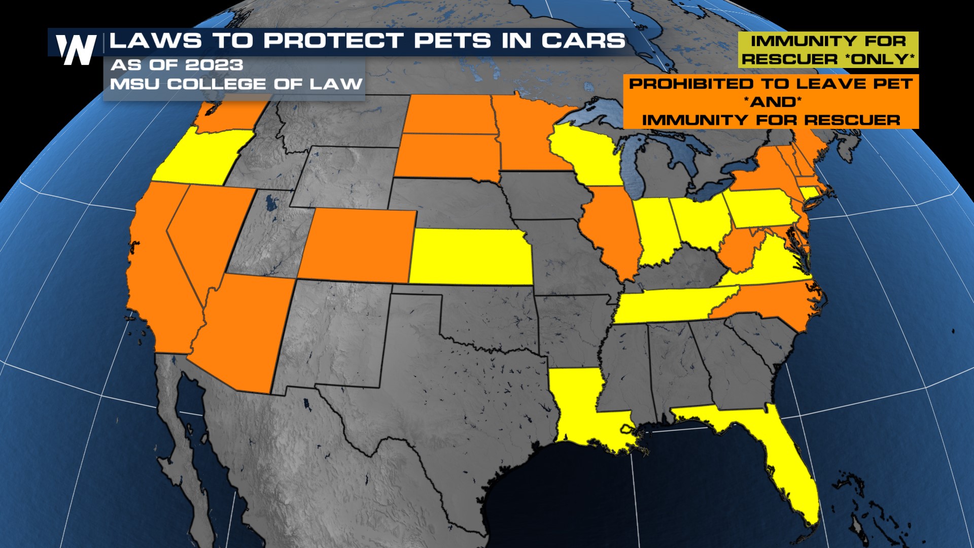States with Laws to Protect Pets in Hot Cars - WeatherNation