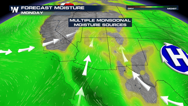 Monsoonal Moisture Dominates Four Corners - WeatherNation
