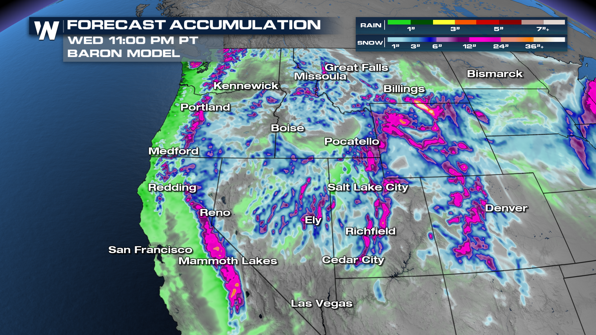 Rain, Snow & Winds for the Western U.S. - WeatherNation
