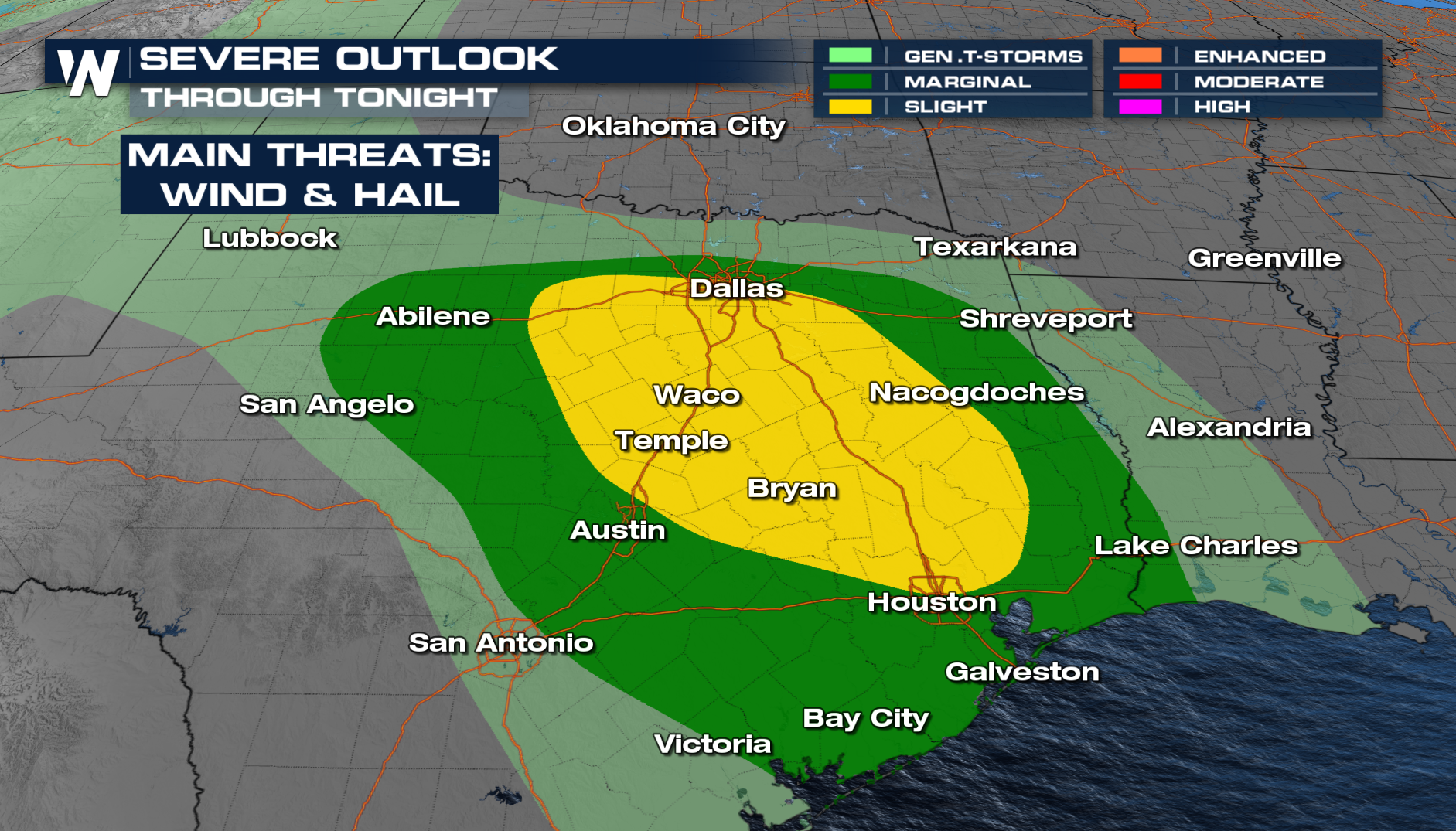 Isolated Severe Storms for TX - WeatherNation