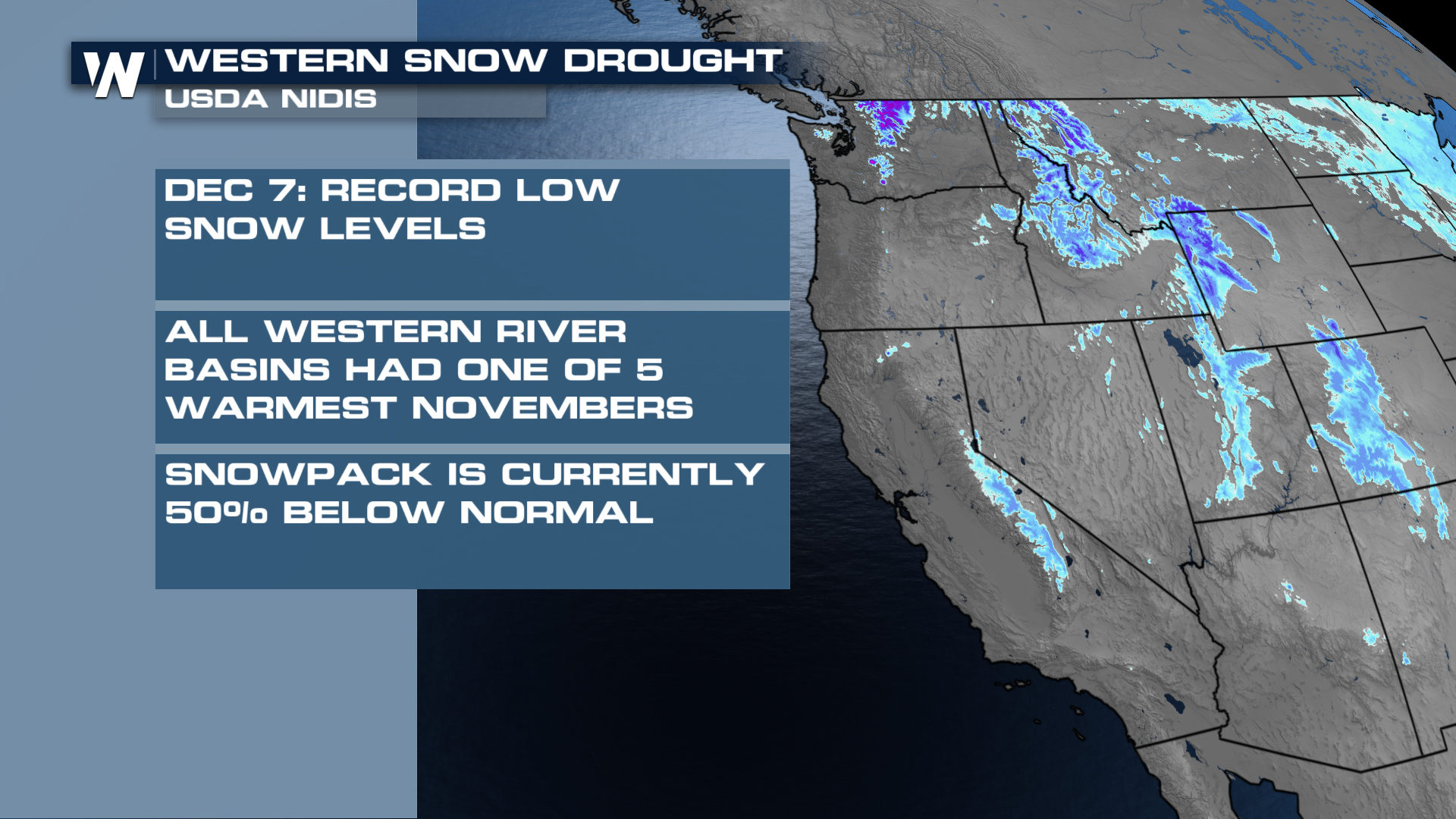 West Facing Record Low Snow Levels - WeatherNation